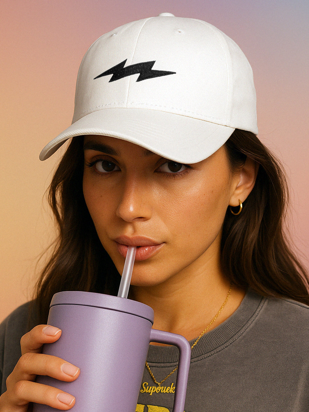 OG Thunder Baseball Cap White - Supervek | Premium Streetwear Cap