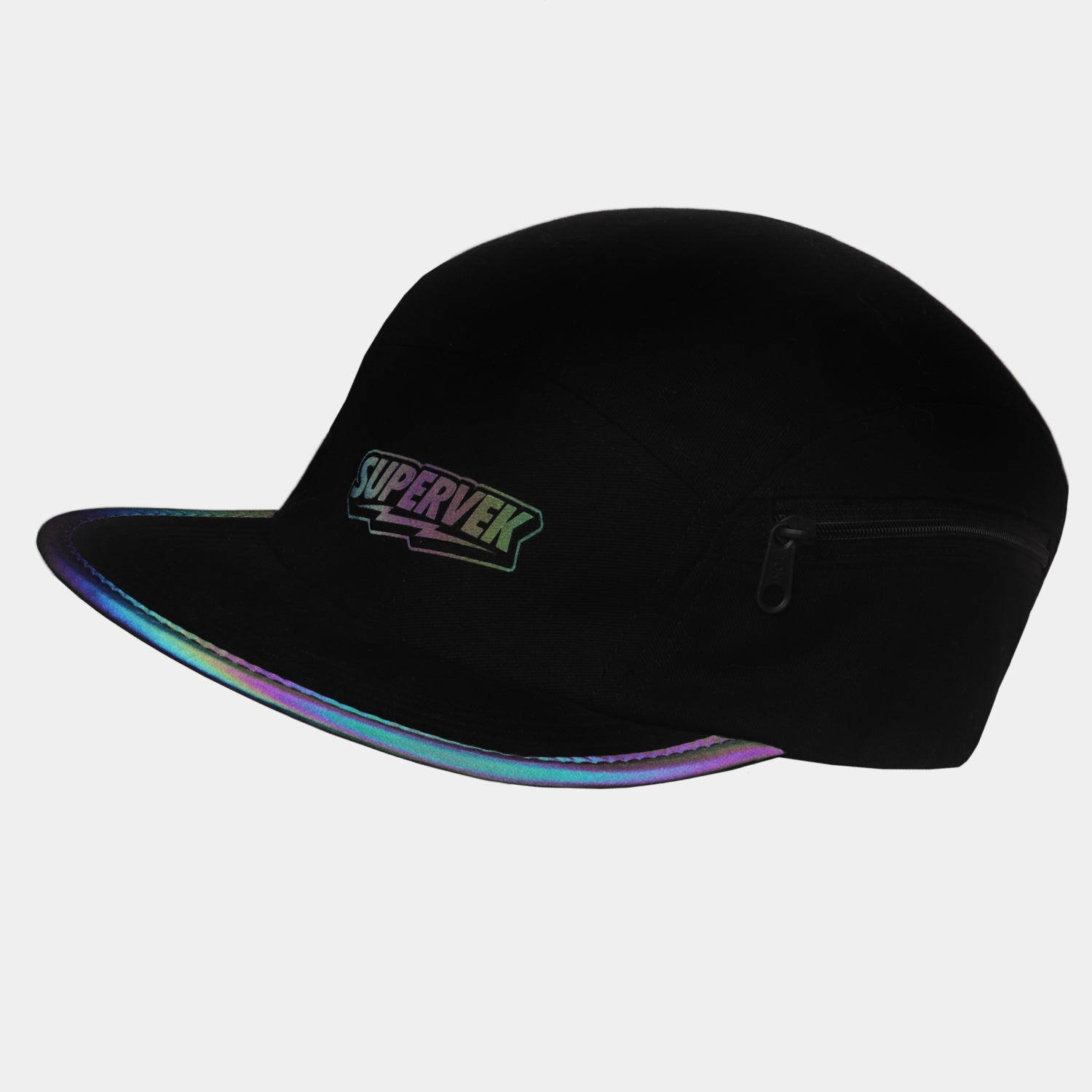 Iridescent 5-Panel Reflective Cap - Adjustable Snapback Made in India