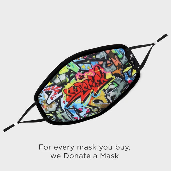 Graffiti Street Style Custom Face Mask - multicolor Print